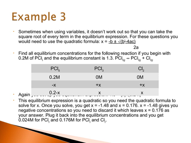 Chemistry ICE Box Equilibrium Problems | PPT