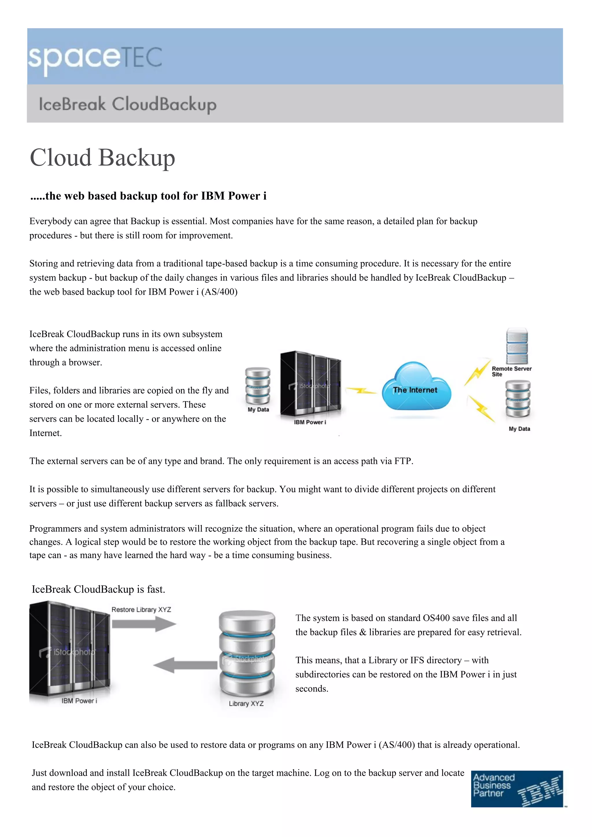 IceBreak Cloud Backup | PDF