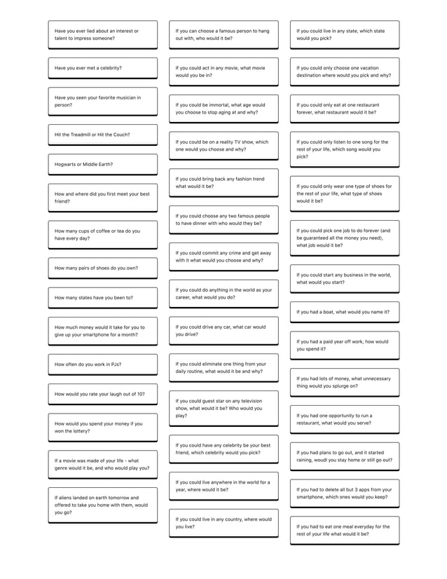 Icebreaker questions-for-adults | PDF | Home Entertaining | Home & Garden