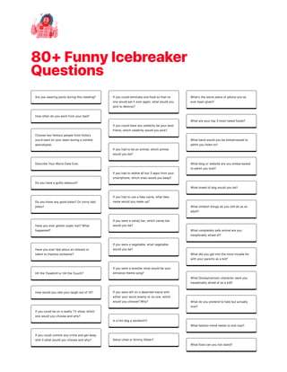 Icebreaker questions-for-funny-moments | PDF