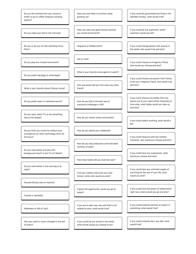 Icebreaker questions-for-introverts | PDF | Social Networking | Internet