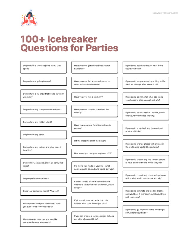 Icebreaker questions-for-parties | PDF