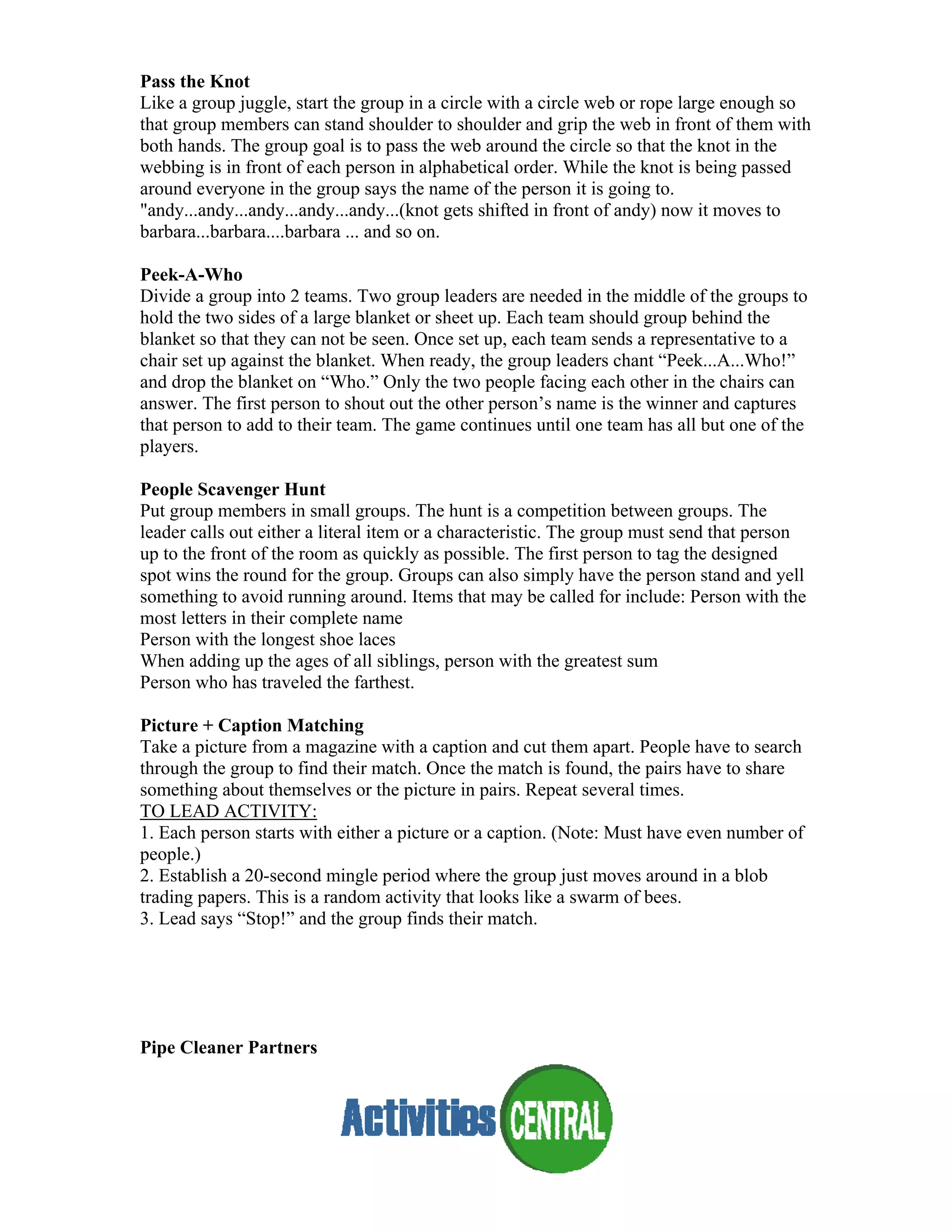 Ice breaker ideas | PDF