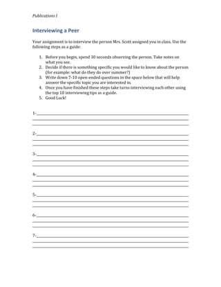 Icebreaker interviews | DOCX