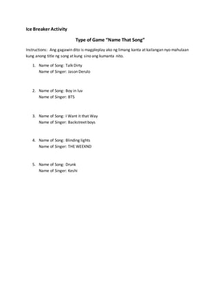 Ice Breaker Name That Song miko pogi1.docx