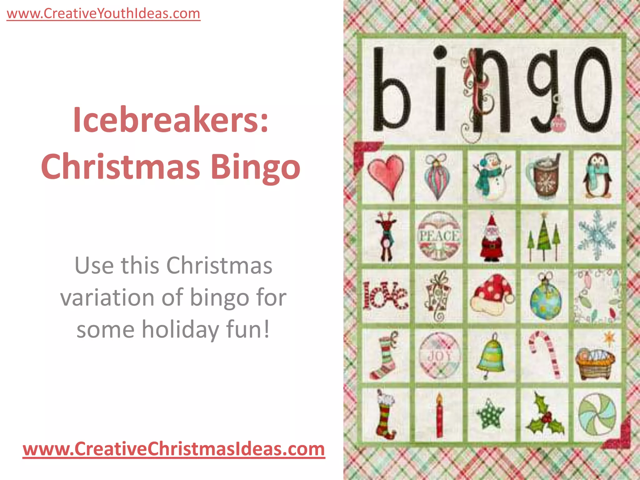 Icebreakers: Christmas Bingo | PPTX