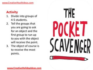 Icebreakers - Pocket Scavenger Hunt | PPT
