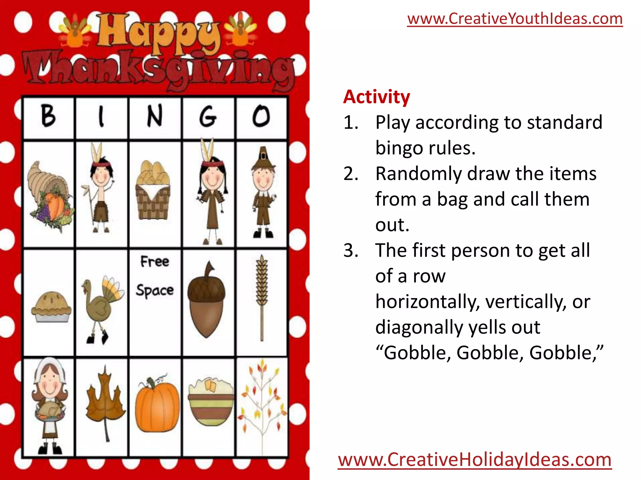 Icebreakers - Thanksgiving Bingo | PPT