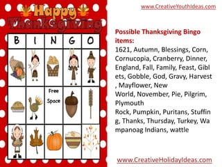 Icebreakers - Thanksgiving Bingo | PPTX