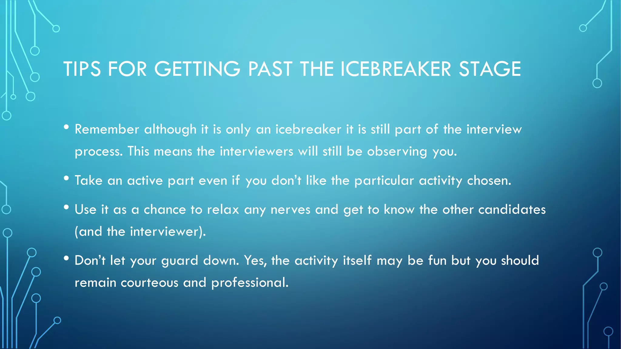 Icebreakers at Job Interviews | PPT