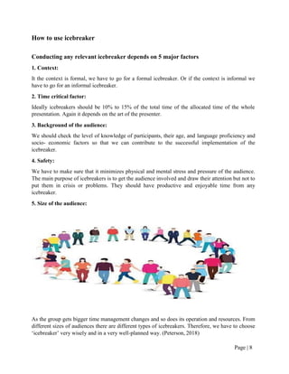 Icebreakers, energizers games in presentation skills | PDF