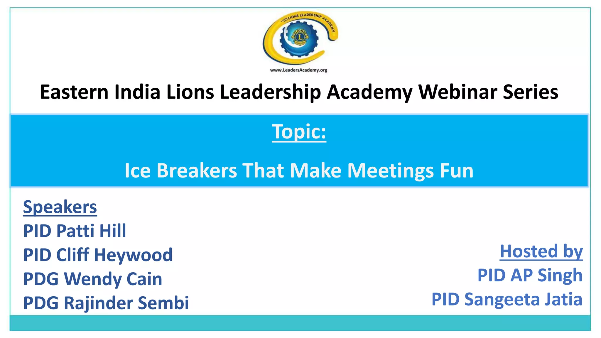 Ice breakers that make meetings fun | PPTX