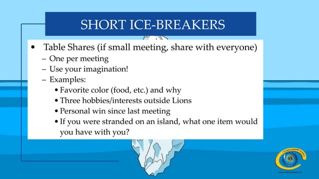 Ice breakers that make meetings fun | PPT