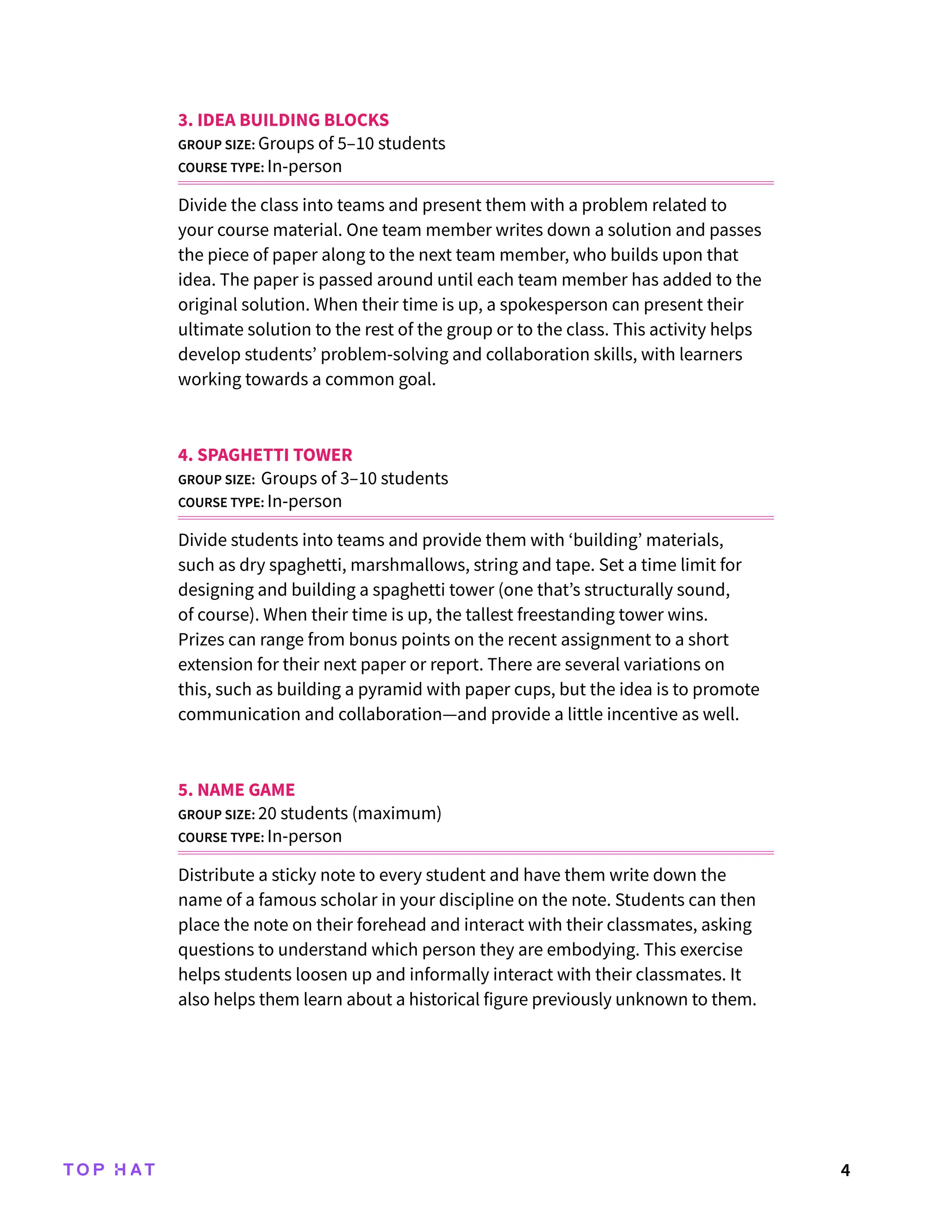 Ice breaking games for starting the conversation | PDF
