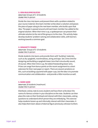 Ice breaking games for starting the conversation | PDF