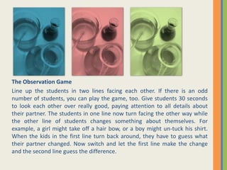 Ice breaking games for students | PPTX