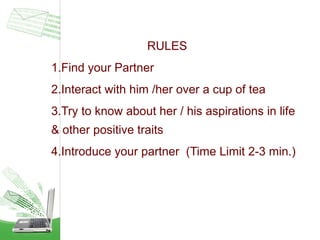 Ice breaking session ICT WORKSHOP | PPT