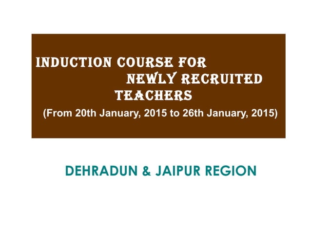 Ice breaking session INDUCTION COURSE | PPT