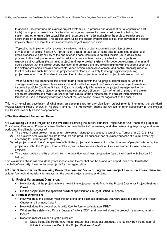 ICEC 2014 Linking 6 Phase Project Life Cycle with TCM Framework-Paper | PDF