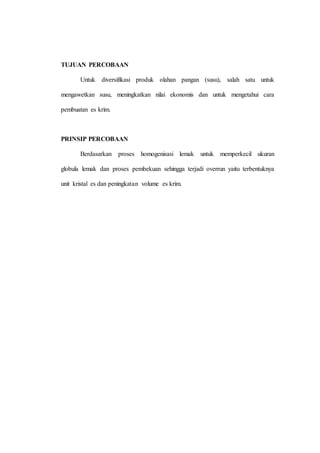 Laporan Praktikum Ice Cream | DOCX