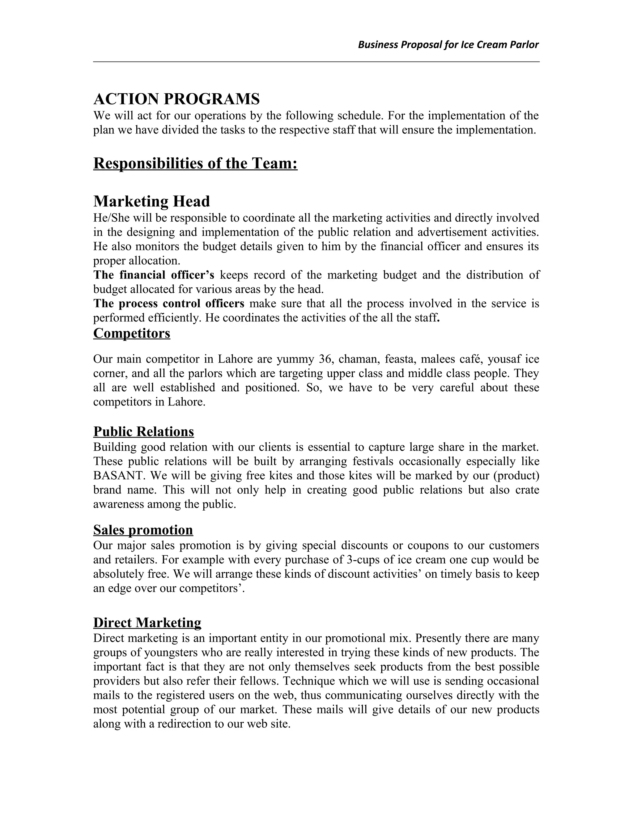 Ice cream businuss plan | DOC