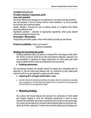 Ice cream businuss plan | DOC