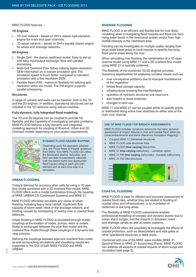 ICE Flooding 2013 - MIKE by DHI Delegate Pack | PDF