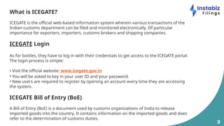 ICEGATE: Simplifying Customs and Trade Processes | PPTX
