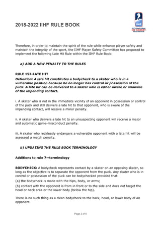 Ice hocky rule | PDF