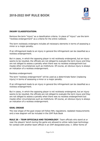 Ice hocky rule | PDF