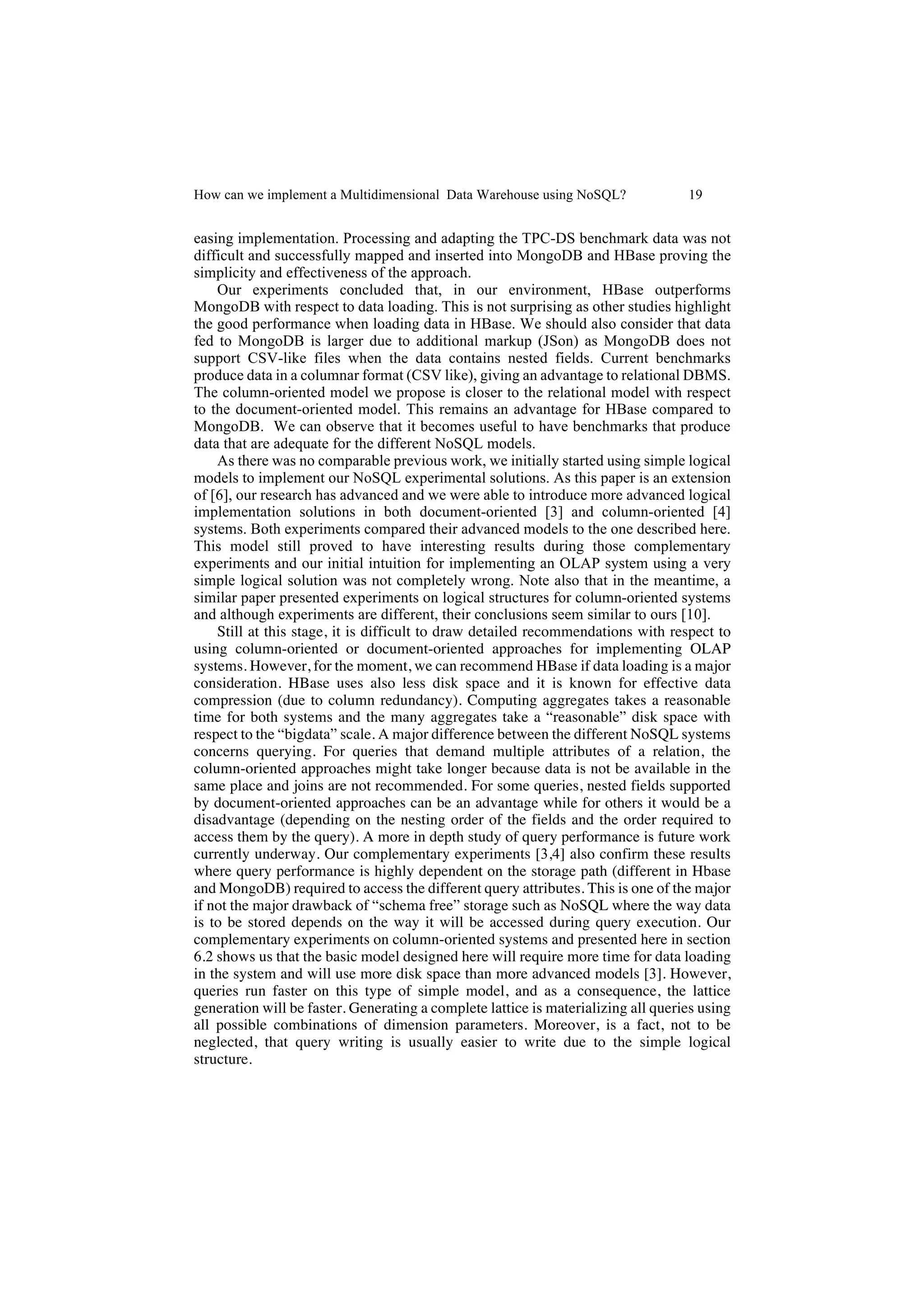 how can implement a multidimensional Data Warehouse using NoSQL | PDF | Databases | Computer ...