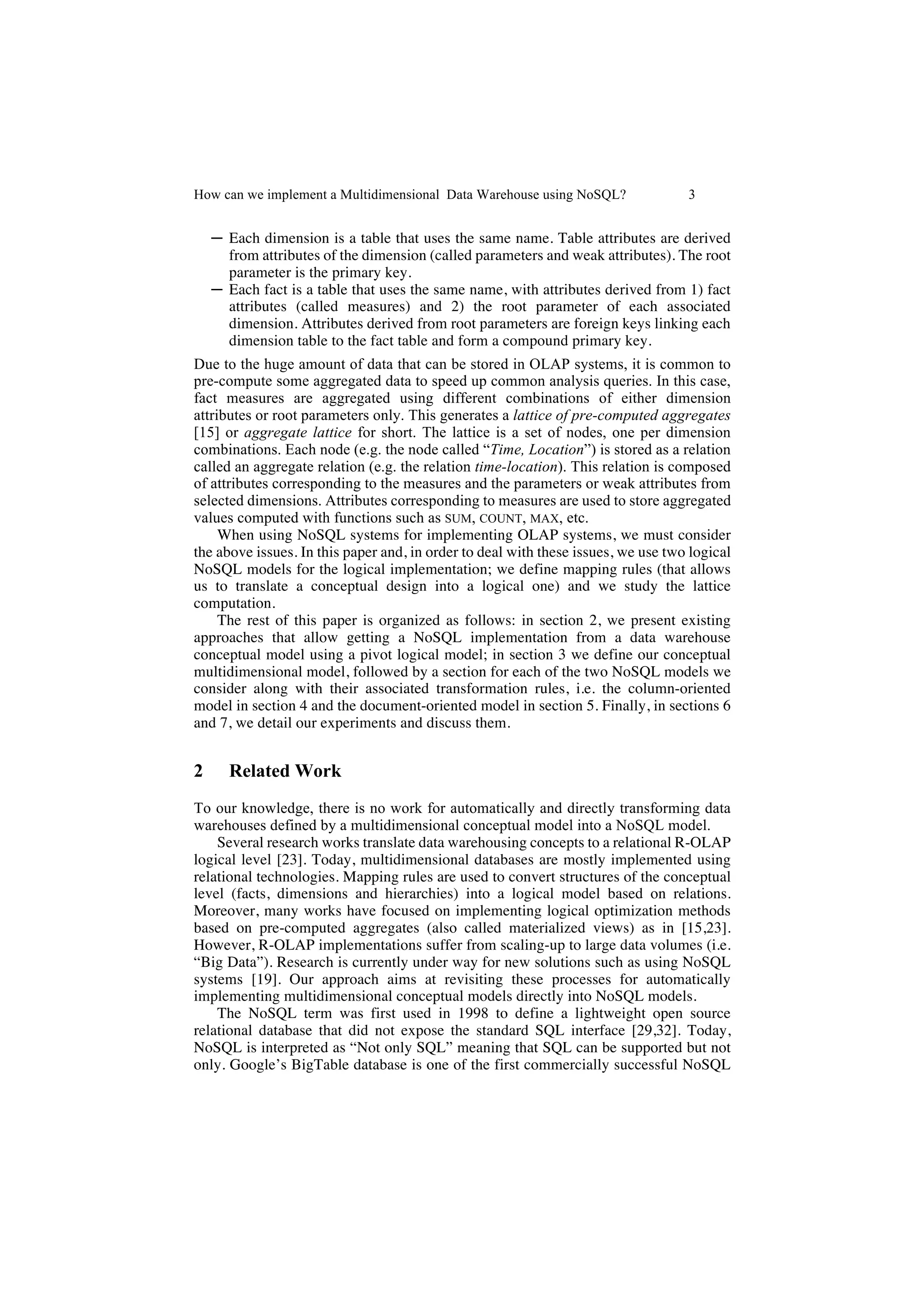 how can implement a multidimensional Data Warehouse using NoSQL | PDF | Databases | Computer ...
