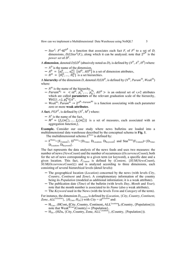 how can implement a multidimensional Data Warehouse using NoSQL | PDF