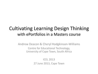 Cultivating Learning Design Thinking with ePortfolios in a Masters ...