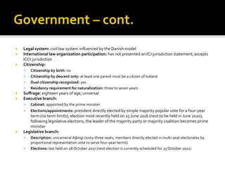 Iceland | PPTX | Civic affairs | Politics
