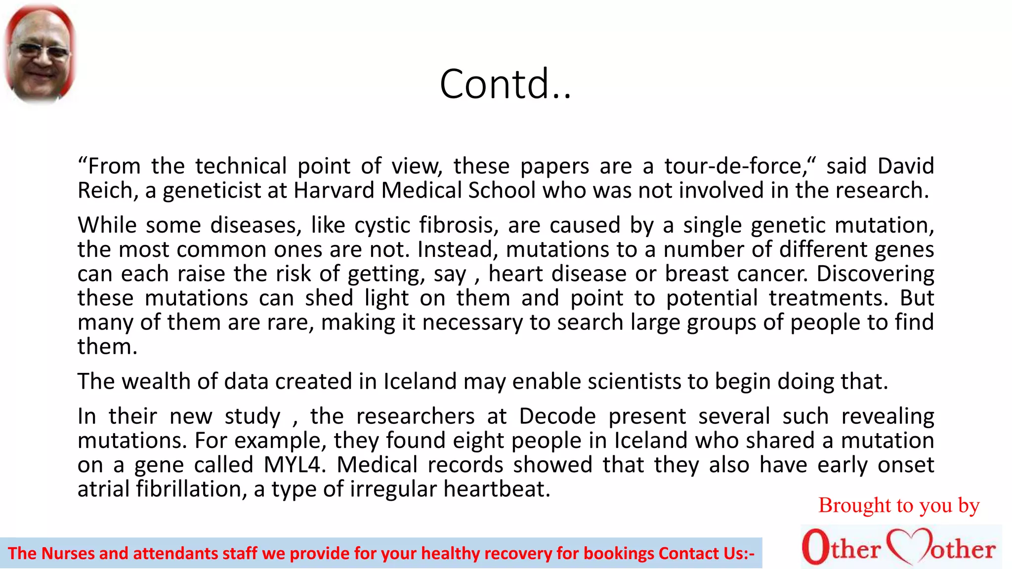 Iceland creates dna map of `entire nation' | PPTX