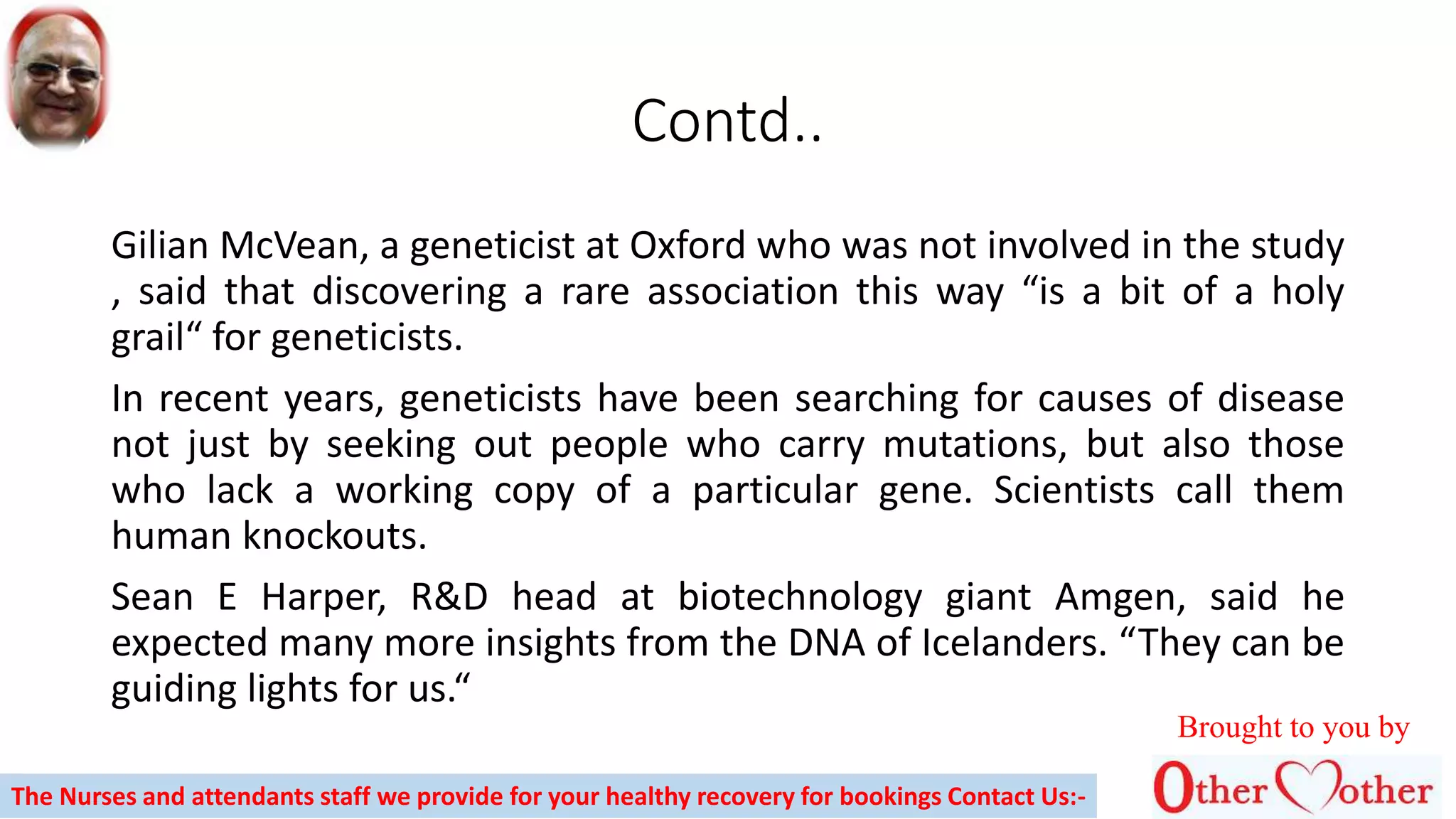 Iceland creates dna map of `entire nation' | PPTX