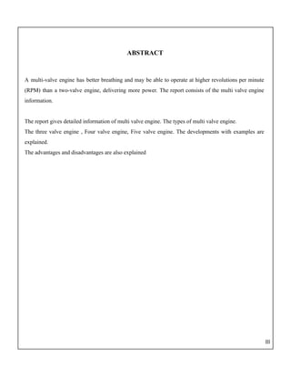 MULTIVALVE ENGINE | PDF