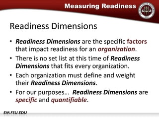 Concepts on Models to Measure Organizational Readiness for Disaster | PPT