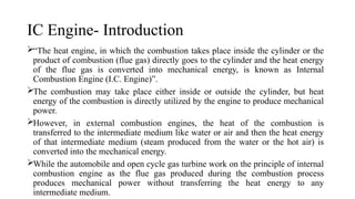 Basic Mech Engineering- Internal Combustion engines | PPTX