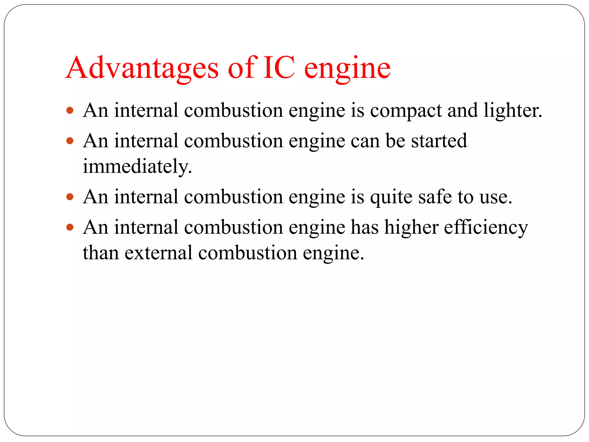 Ic engine and its types,applications | PPTX