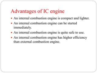 Ic engine and its types,applications | PPTX