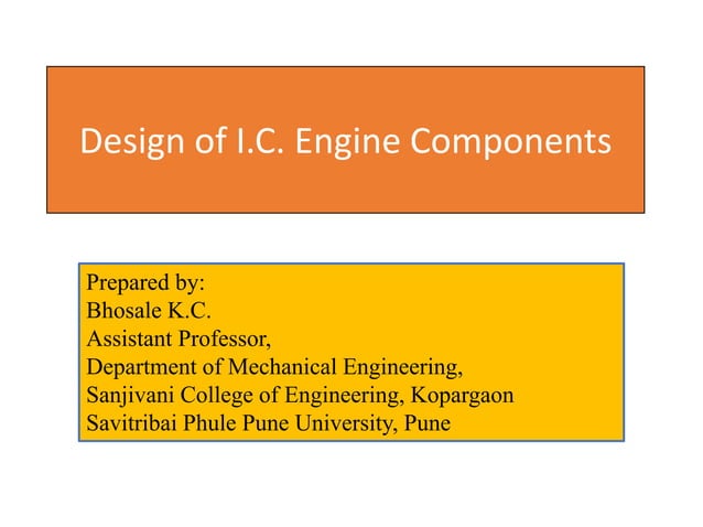 Internal combustion engine components design | PDF