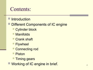 IC Engine componets and working principles | PPT