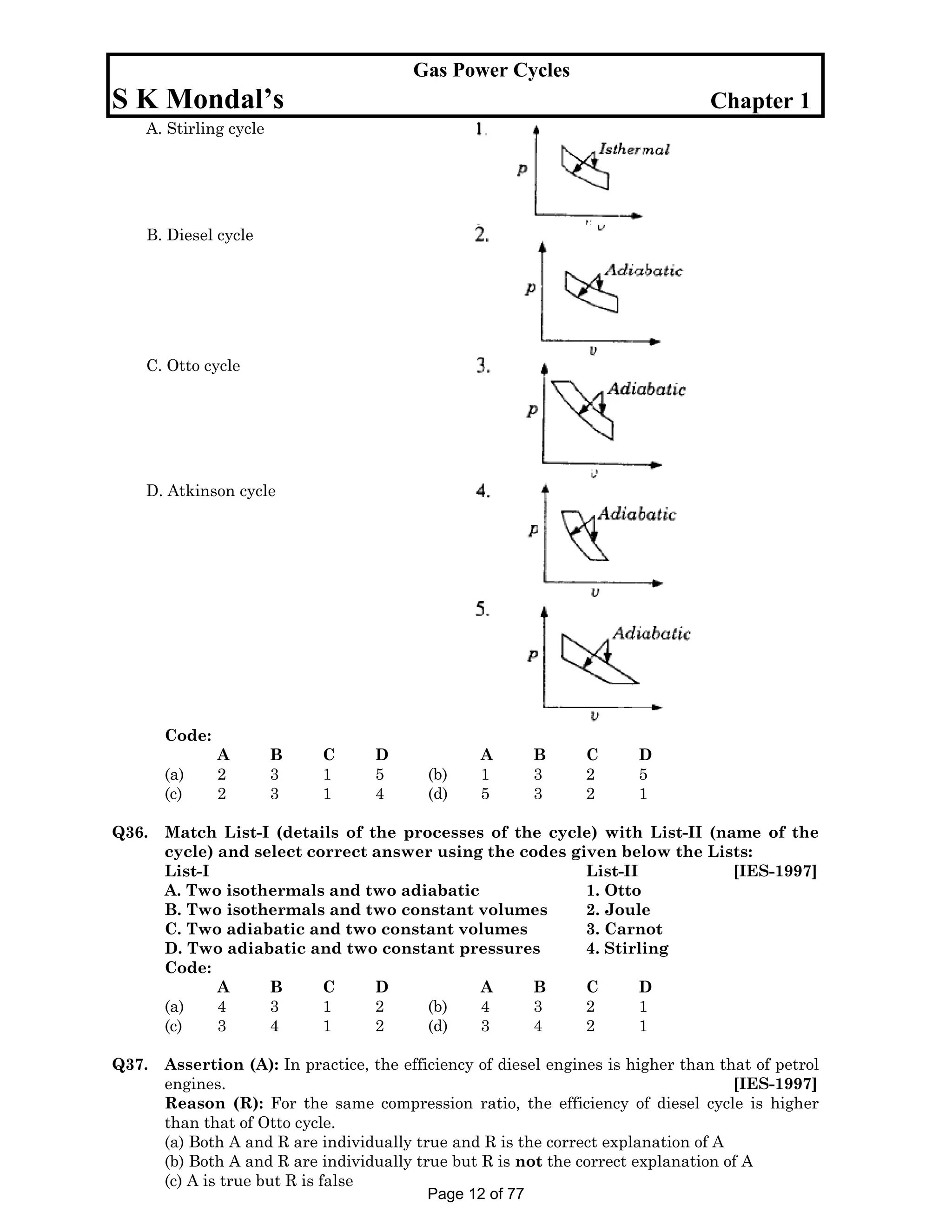 Ic engine ies gate ias 20 years question and answers | PDF