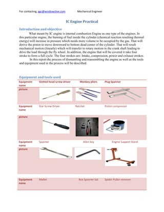 IC Engine Practical | DOCX