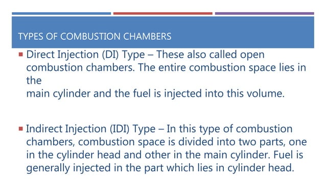 Combustion Chambers in CI Engine | PPTX | Technology & Computing