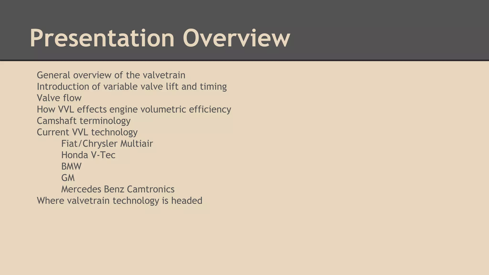 Internal Combustion Engines - Variable valve lift | PPTX