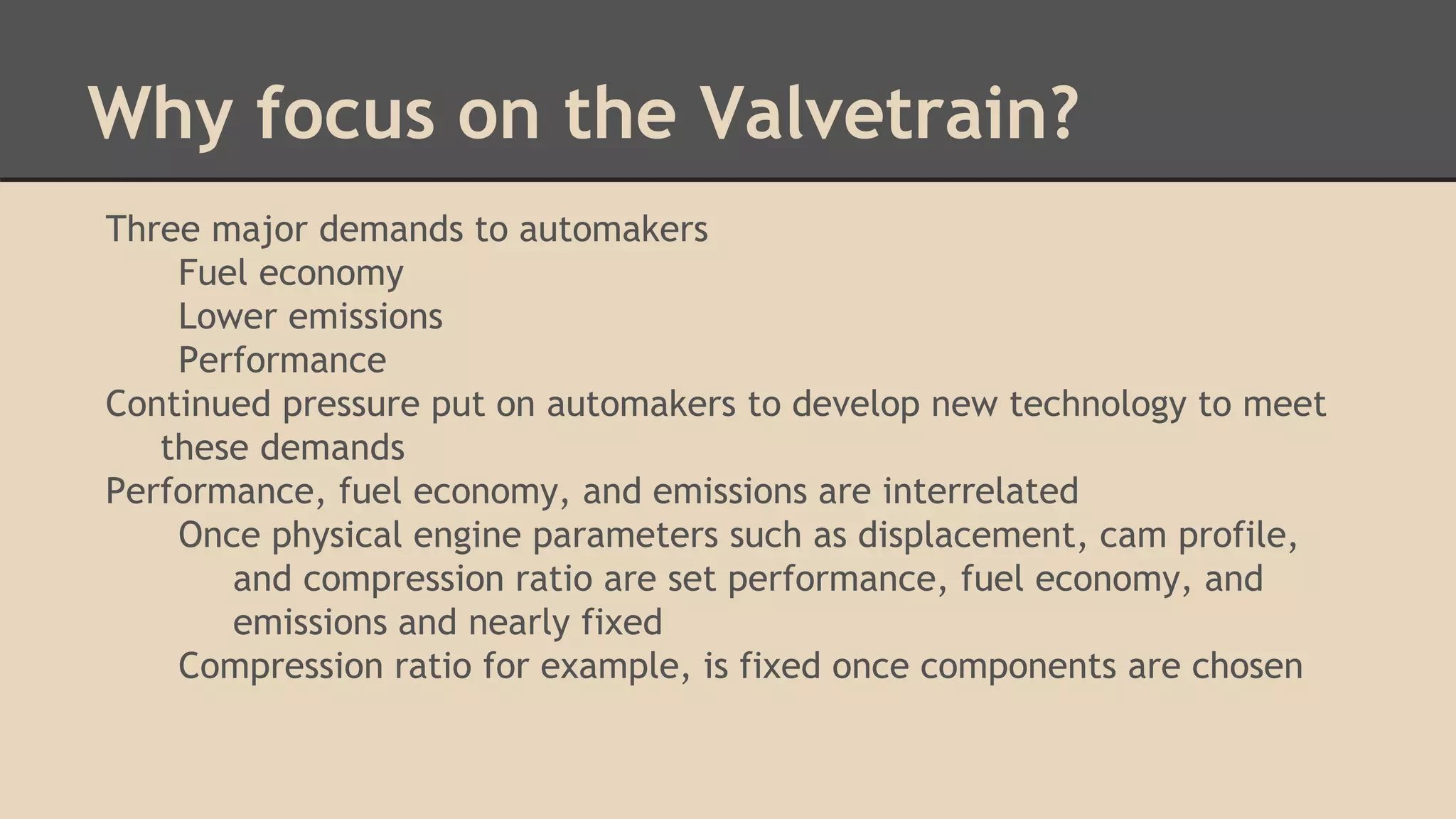Internal Combustion Engines - Variable valve lift | PPTX