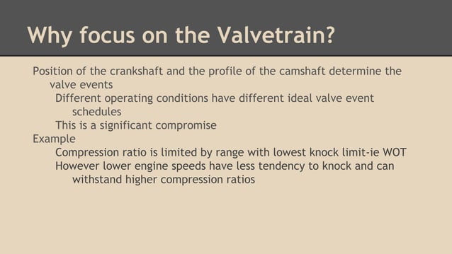 Internal Combustion Engines - Variable valve lift | PPT